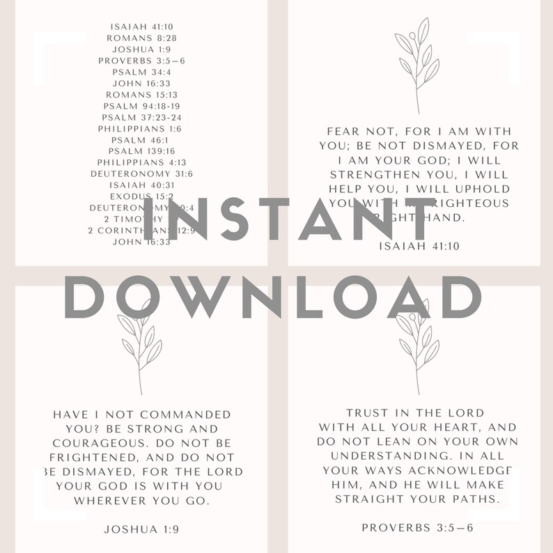 20 Printable Affirmations From Scripture: ESV Bible Verses Instant ...