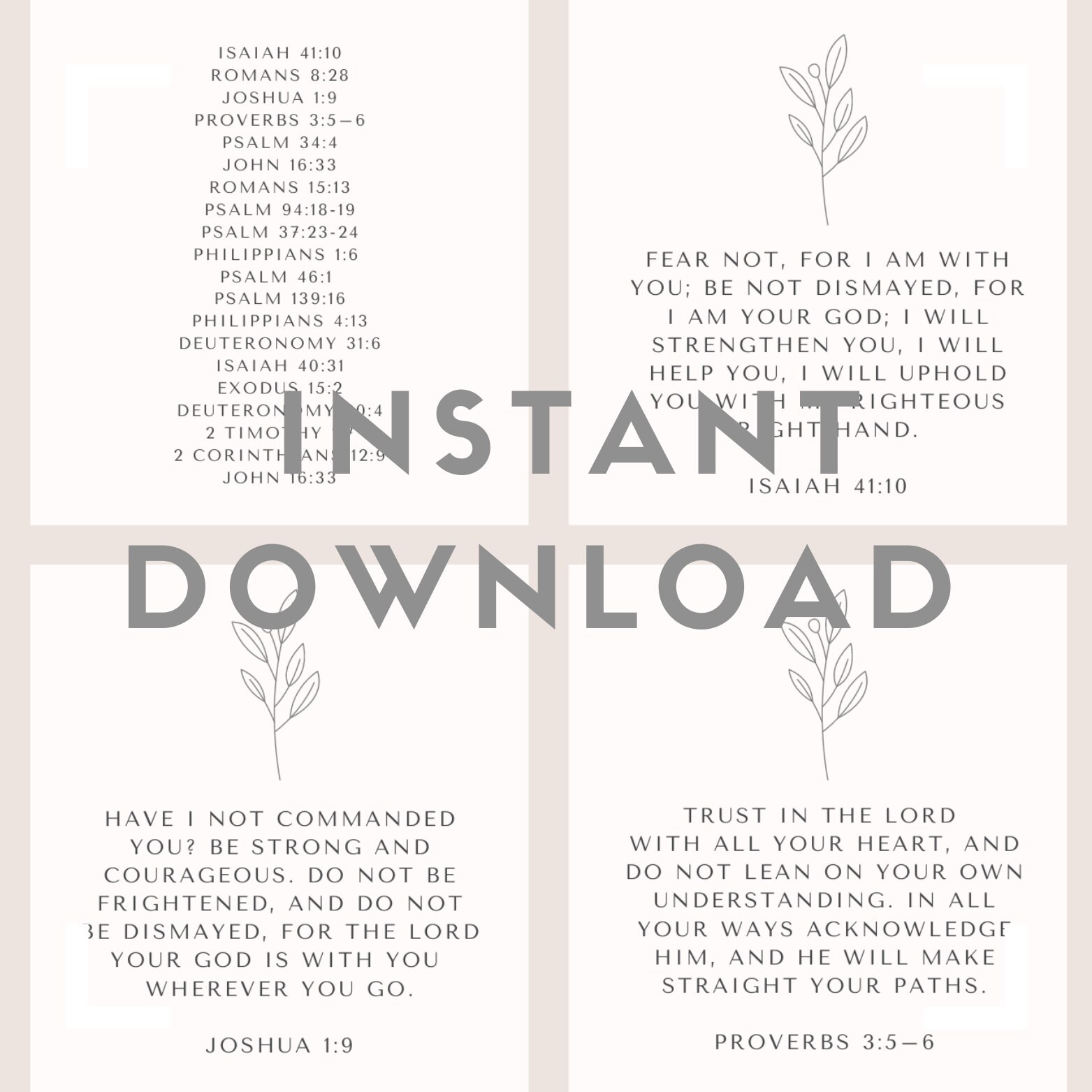 20 Printable Affirmations From Scripture: ESV Bible Verses - Instant ...