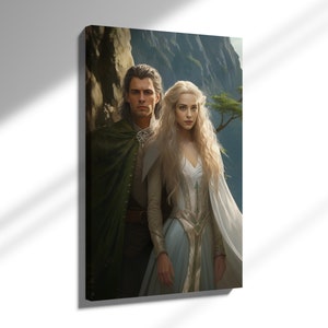 Custom Elf Couple Portrait From Photo Present for Wedding Anniversary ...