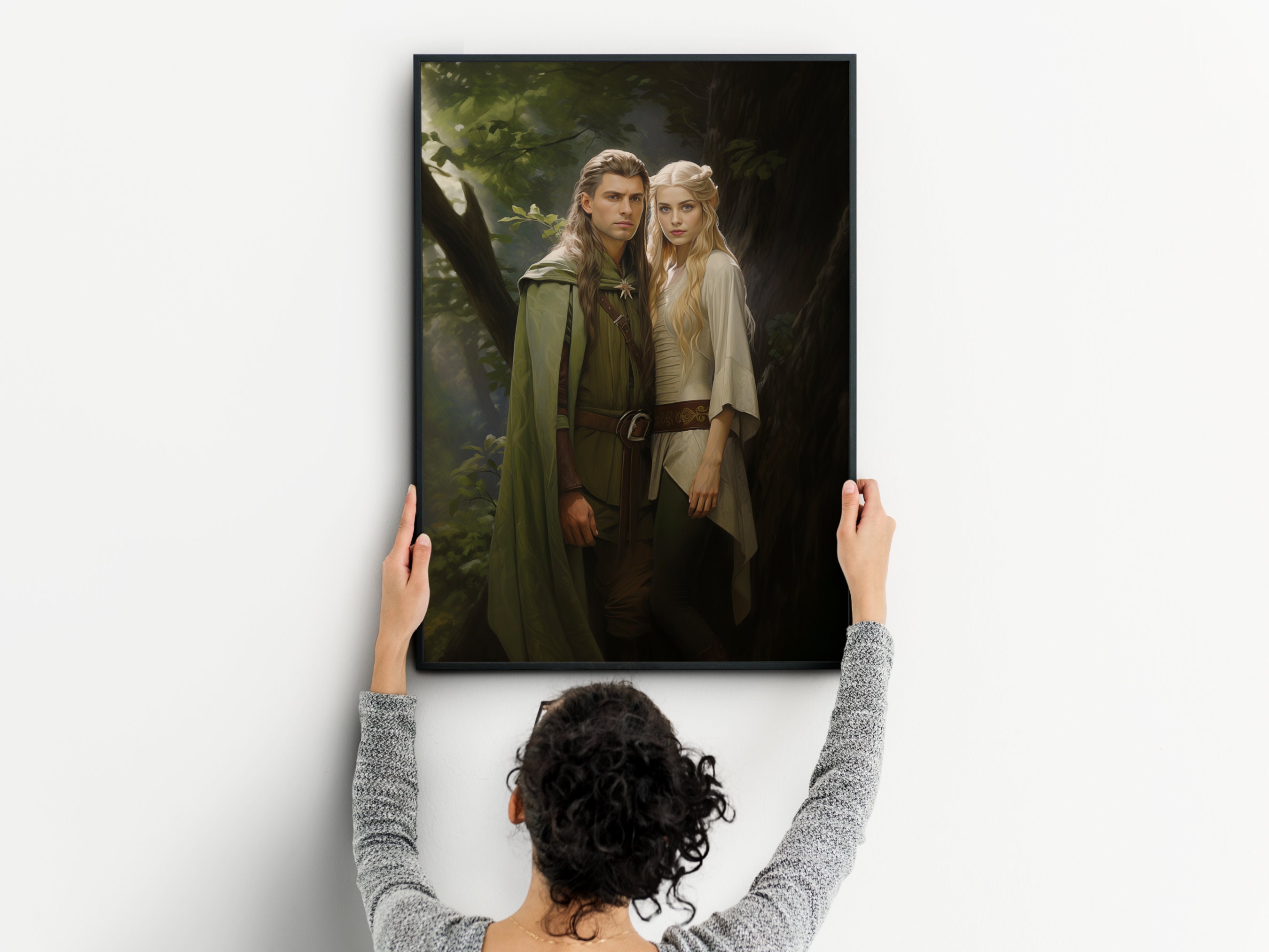 Custom Elf Couple Portrait From Photo Present for Wedding Anniversary ...