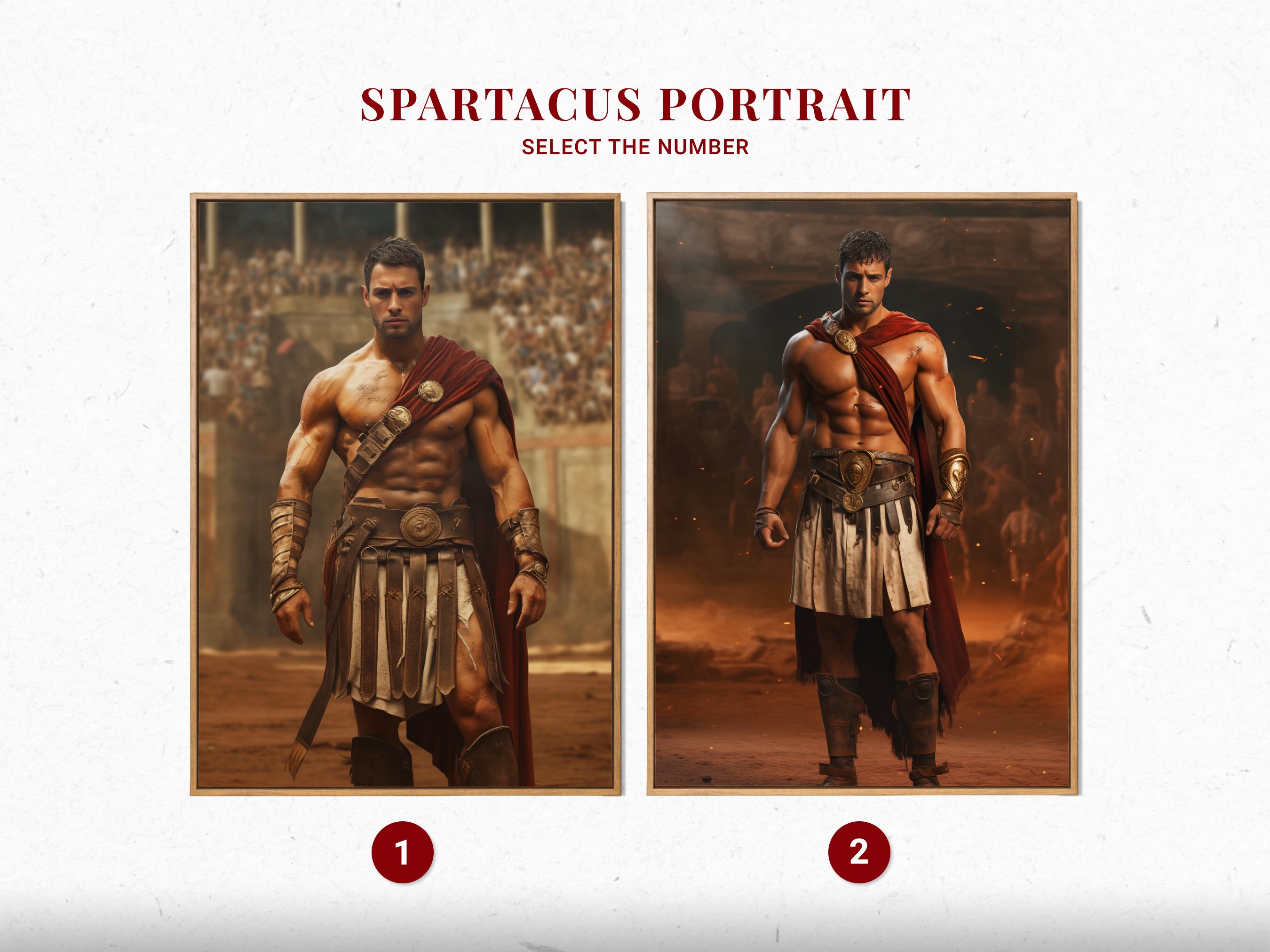 Custom Spartacus Portrait From Photo Birthday Present for Husband Personalized Historical ...