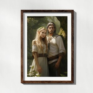 Custom Elf Couple Portrait From Photo Present for Wedding Anniversary ...
