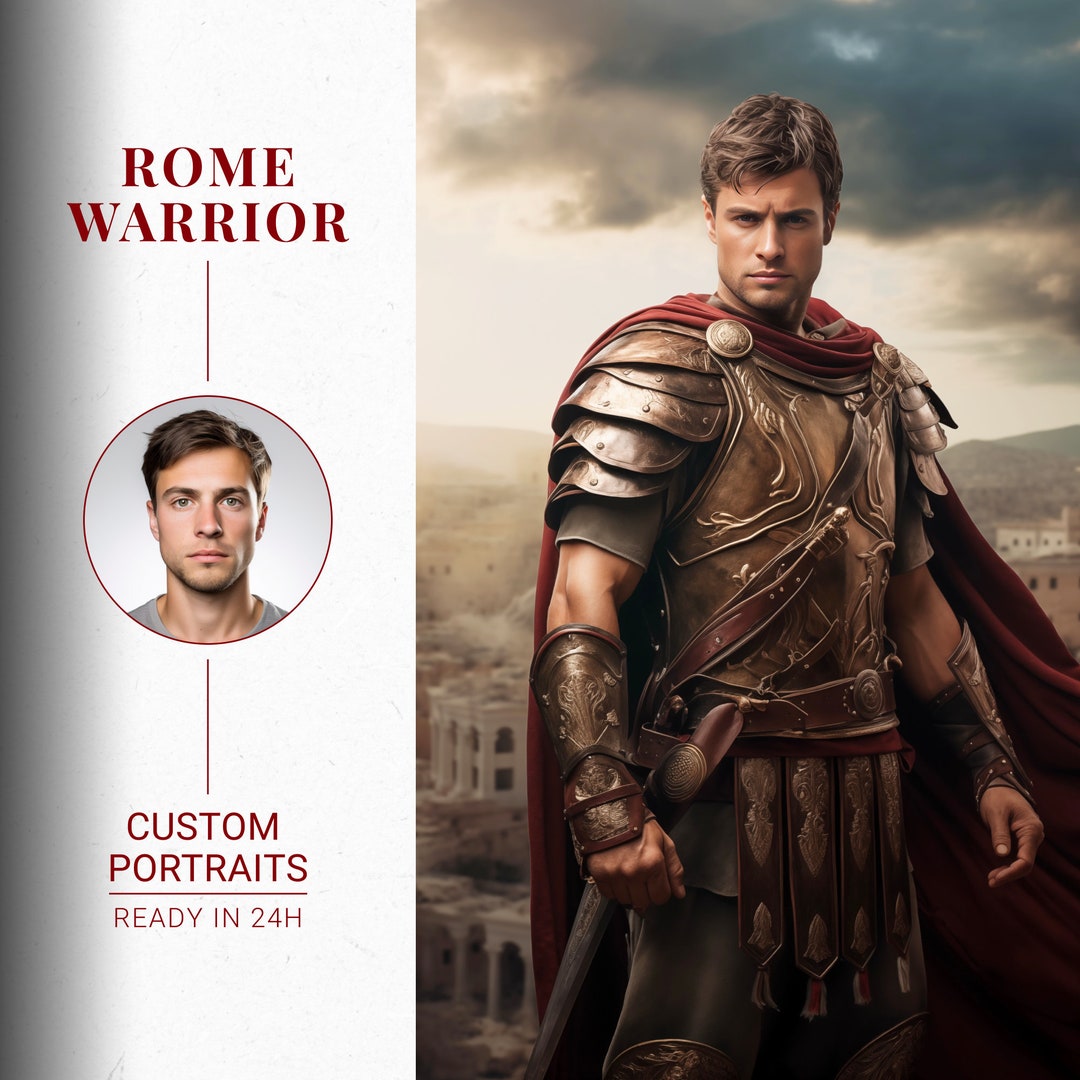 Custom Rome Empire Warrior Portrait for Him Historical Portrait From ...