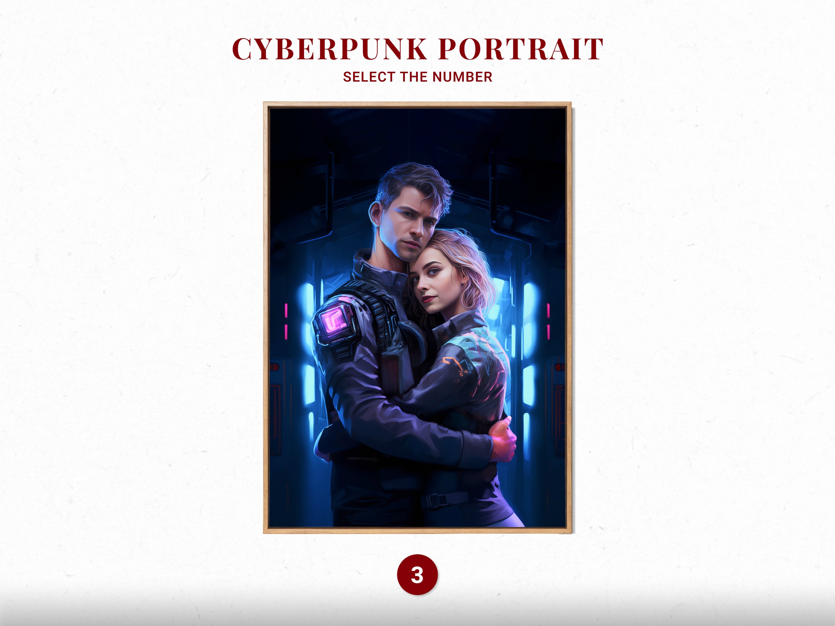 Custom Cyberpunk Couple Portrait From Photo Anniversary Gift Birthday ...