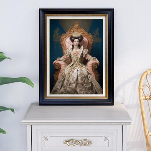 Custom Rococo Queen Portrait for Her Custom Art Birthday Gift for ...