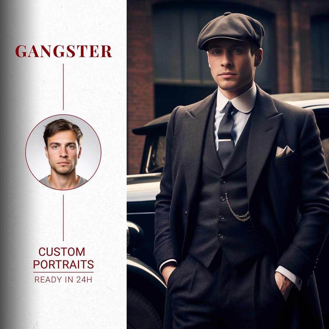 Custom Gangster Portrait From Photo Birthday Present for Husband ...