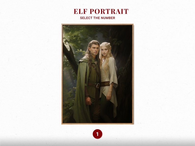 Custom Elf Couple Portrait From Photo Present for Wedding Anniversary ...