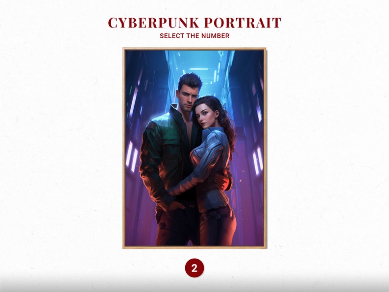 Custom Cyberpunk Couple Portrait From Photo Anniversary Gift Birthday ...