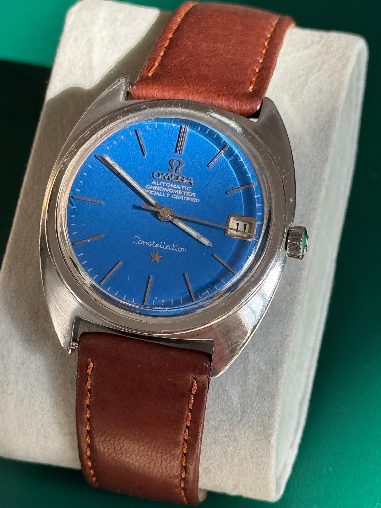 Omega Constellation Blue Dial Gents Automatic Vintage Watch - Etsy