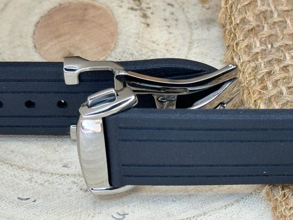 20mm rubber strap steel deployment clasp bracelet fo… - Gem