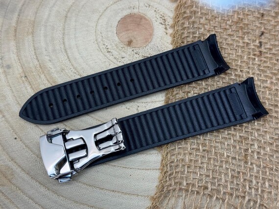 20mm rubber strap steel deployment clasp bracelet fo… - Gem