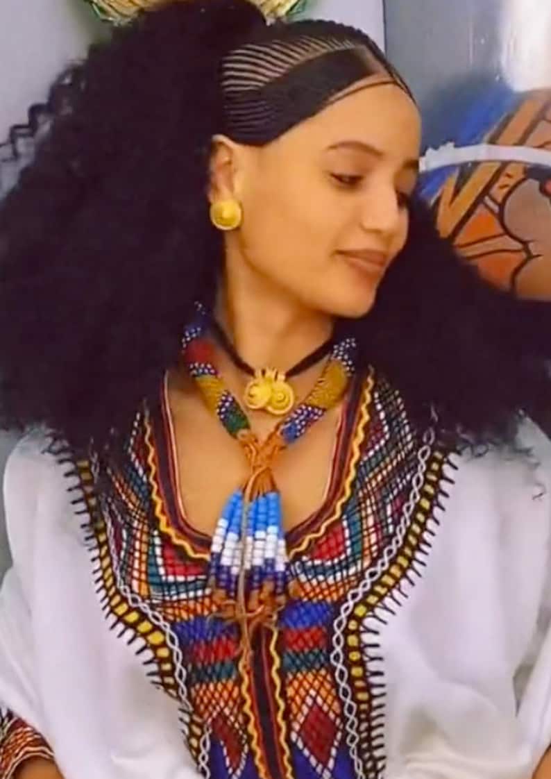 Ethiopian Raya Traditional Necklace and Bracelet Set - Etsy