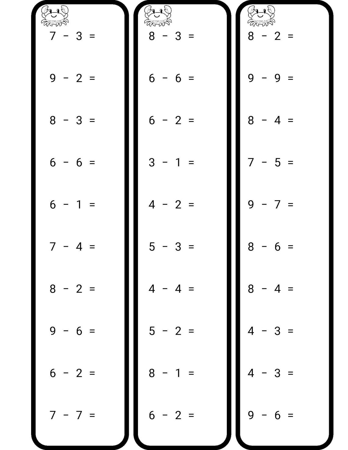 Calculation Strips: 300 Subtraction Problems in the Number Range up to ...
