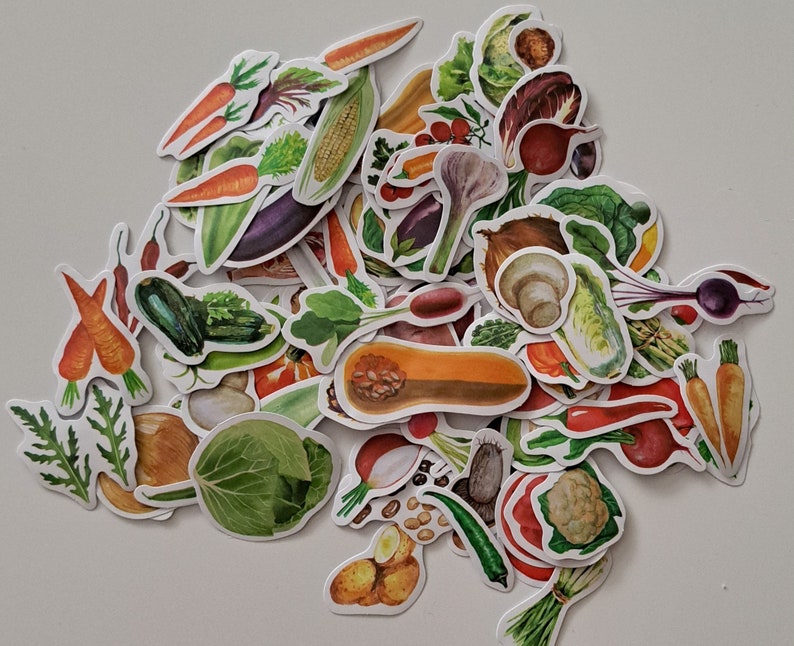 50 Colorful Vegetable Stickers Perfect for Planners, Diaries ...