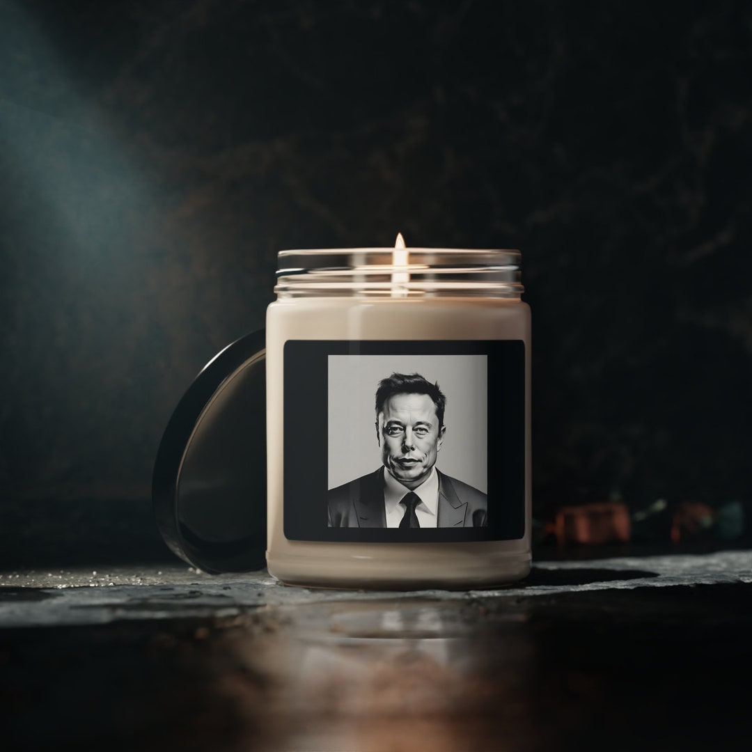 Elon Celebrity Candle Elon Musk Gift Funny Gift Elon Musk Fan Scented ...