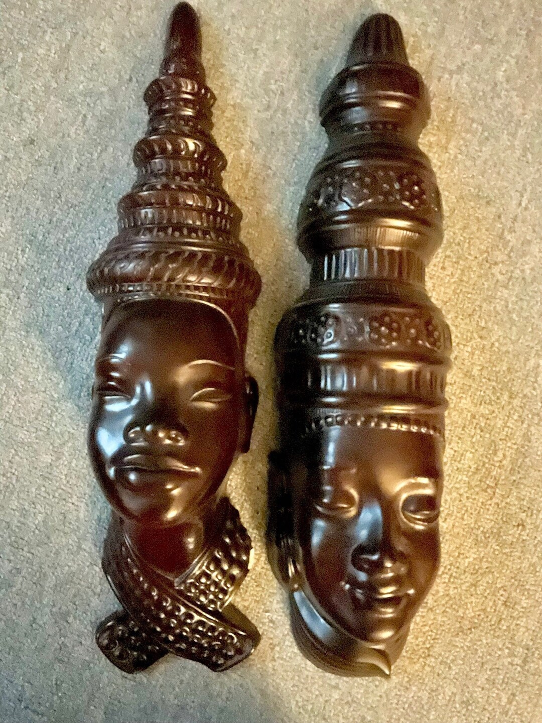 Vintage Plaster African Wall Masks - Etsy