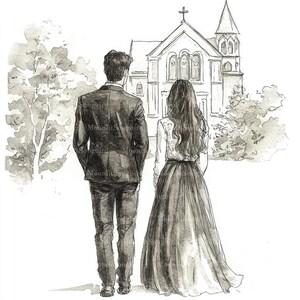 10 Christian Couple and Church Clipart, Digital Download, JPG ...
