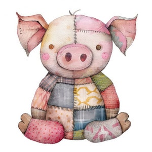 10 Patchwork Pig Clipart (images Only!) Digital Download, Printable ...