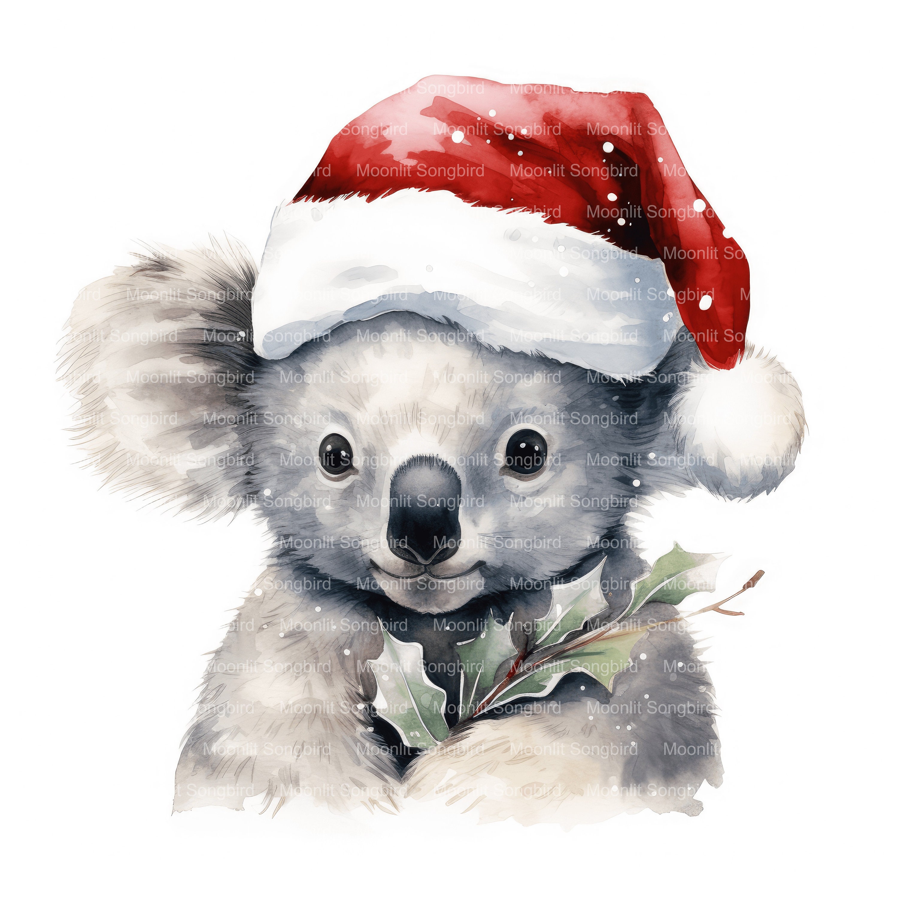 10 Christmas Koala Clipart, Digital Download, Printable Watercolor ...