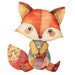 16 Patchwork Fox Clipart, Digital Download, Printable Watercolor ...