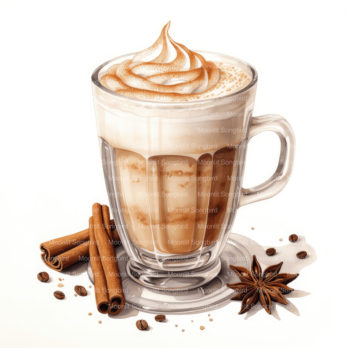 14 Chai Latte Clipart, Digital Download, Printable Watercolor Drinks ...