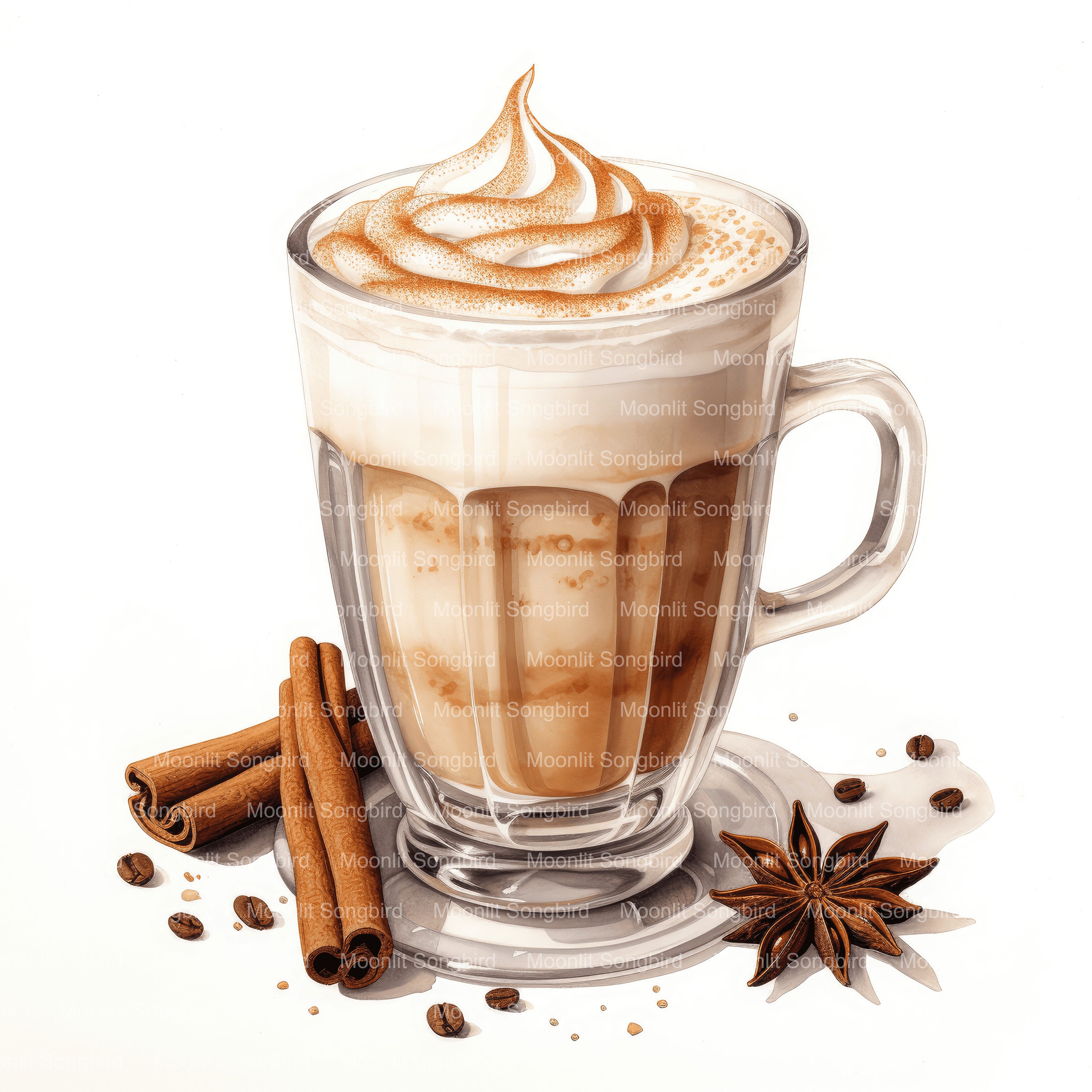 14 Chai Latte Clipart, Digital Download, Printable Watercolor Drinks ...