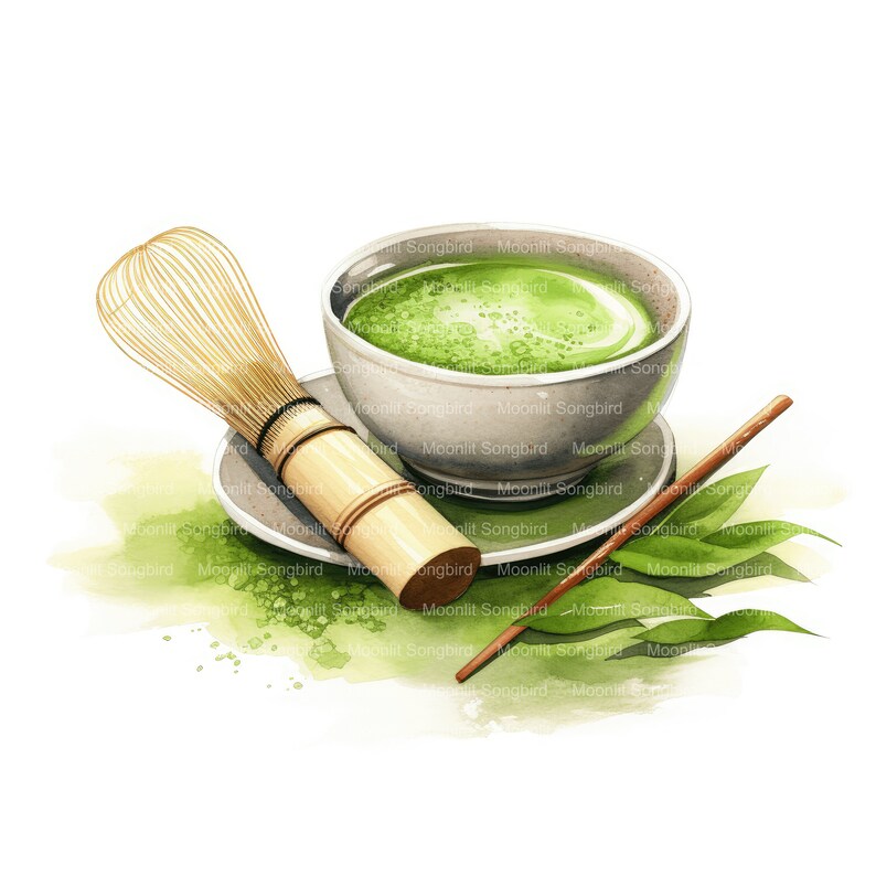 10 Matcha Tea Ceremony Clipart, Digital Download, Printable Watercolor ...