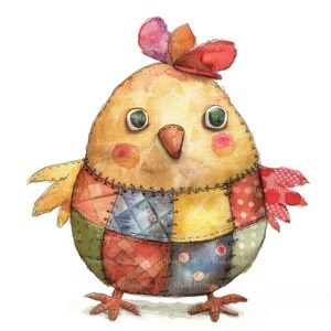 10 Patchwork Chick Clipart (images Only!) Digital Download, Printable ...