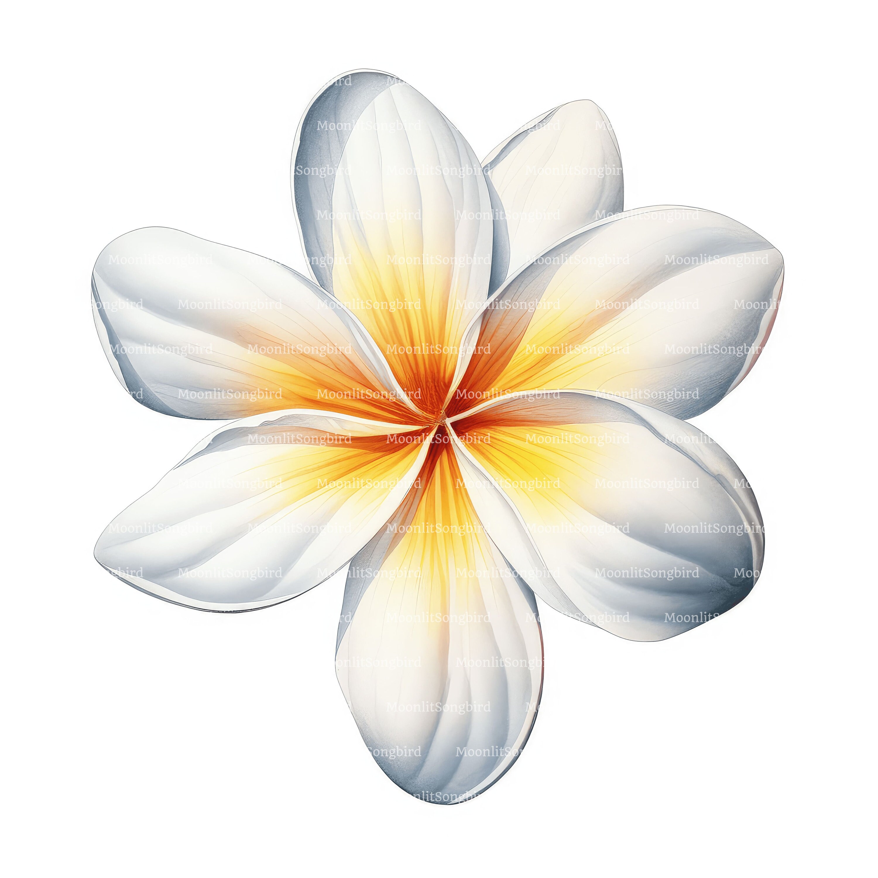 12 Frangipani Flowers Clipart, Digital Download, Printable Watercolor ...