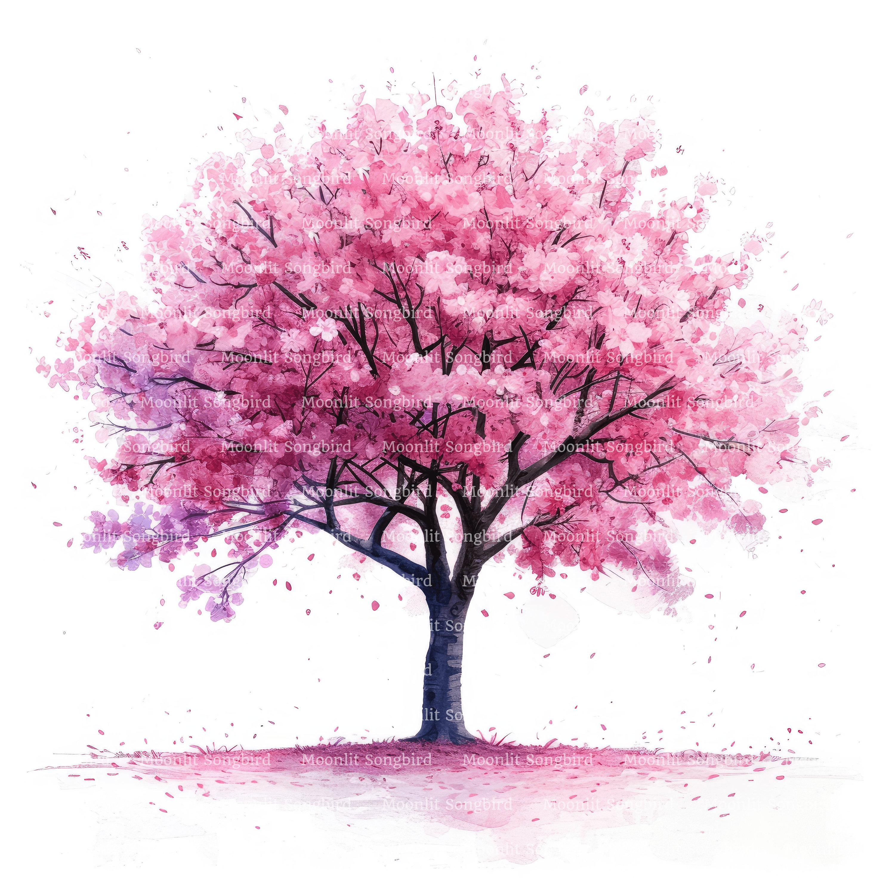 16 Cherry Blossom Tree Clipart, Digital Download, Printable Watercolor ...