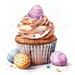 11 Easter Cupcakes Clipart, Digital Download, Printable Watercolor ...