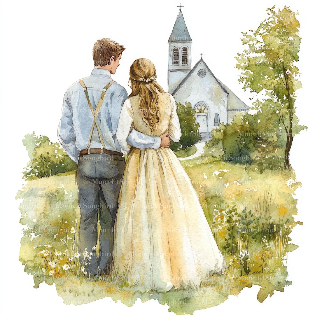 10 Christian Couple and Church Clipart, Digital Download, JPG ...