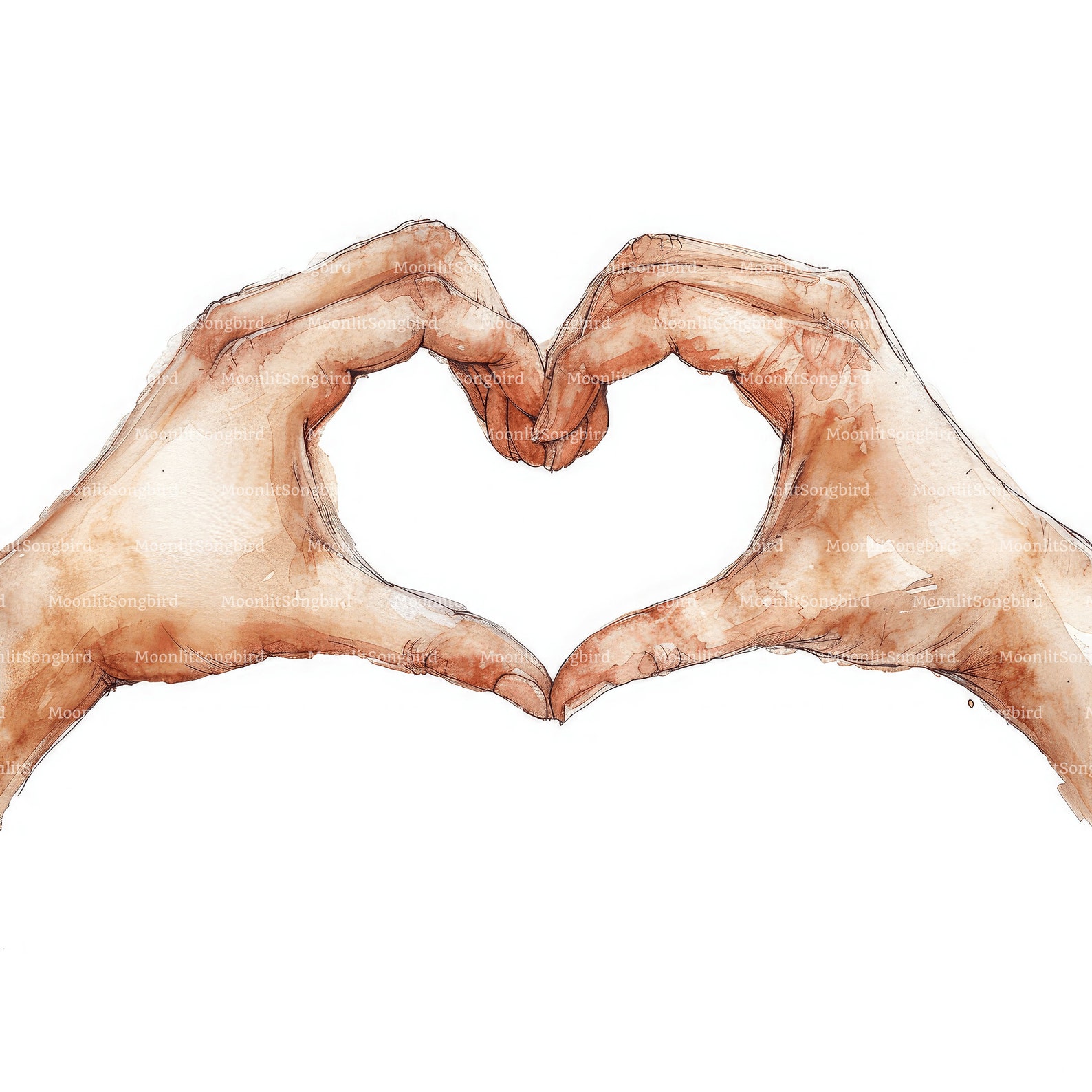 12 Hands Forming a Heart Clipart, Digital Download, Printable ...