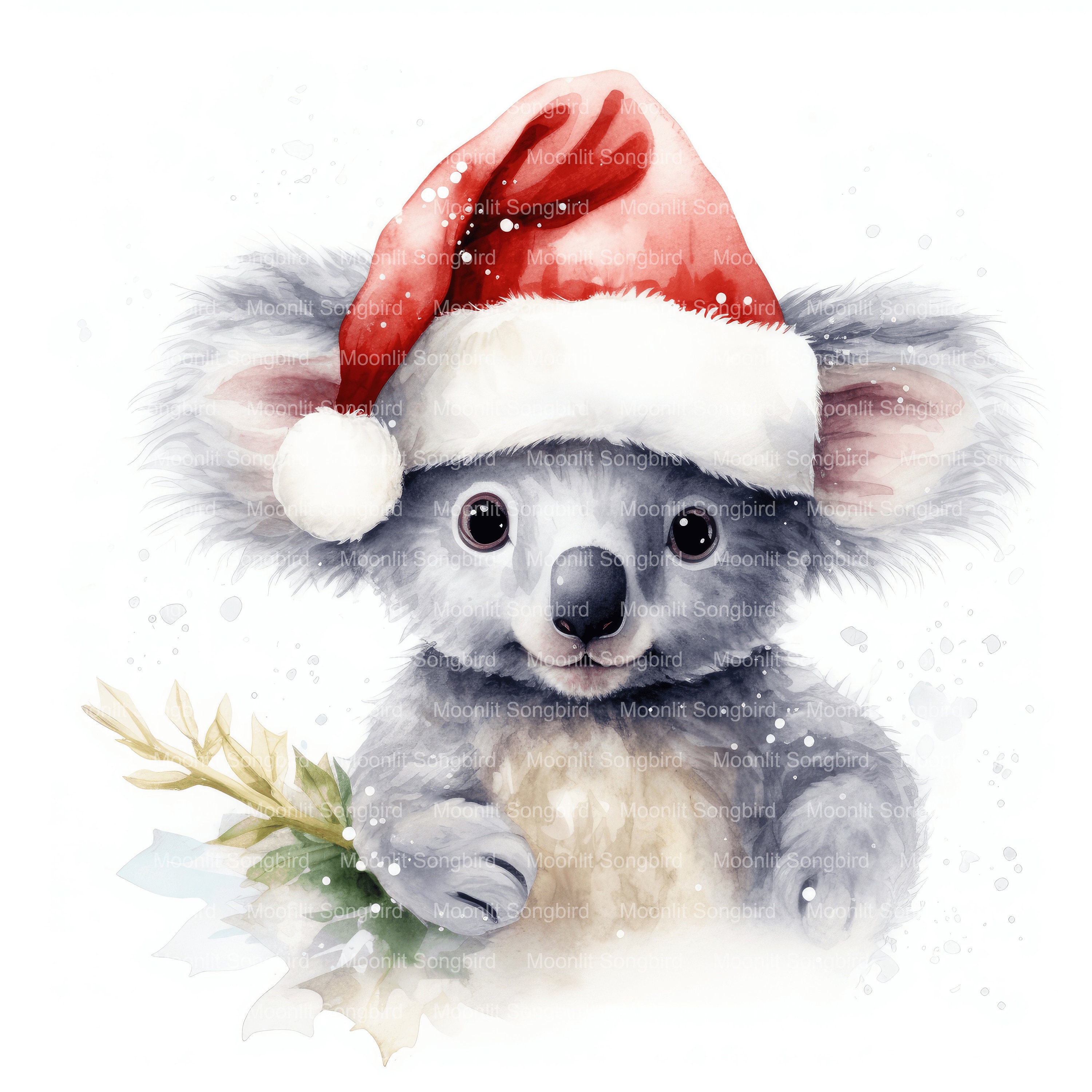 10 Christmas Koala Clipart, Digital Download, Printable Watercolor ...