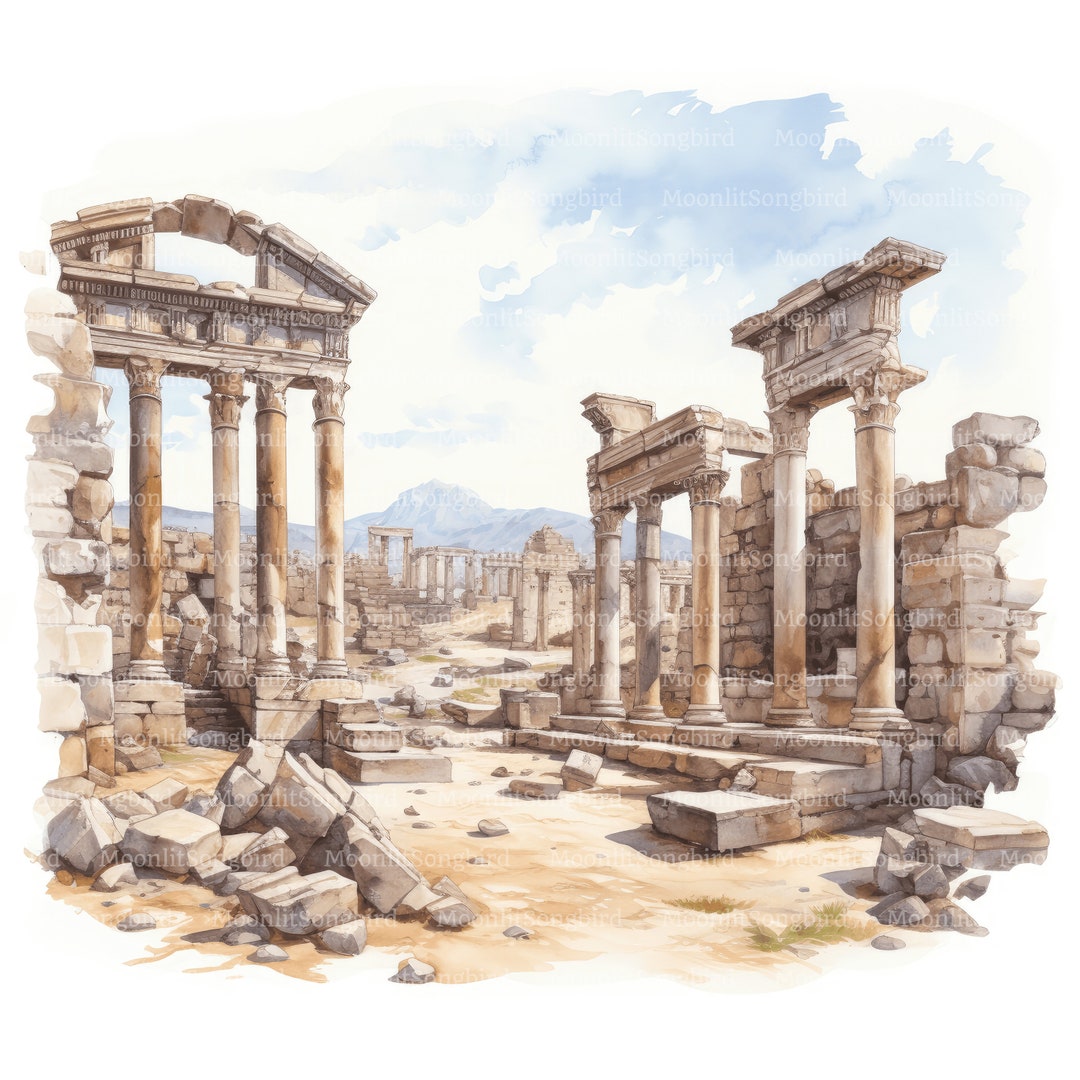 12 Ancient Greek City Ruins Clipart, Digital Download, Printable ...