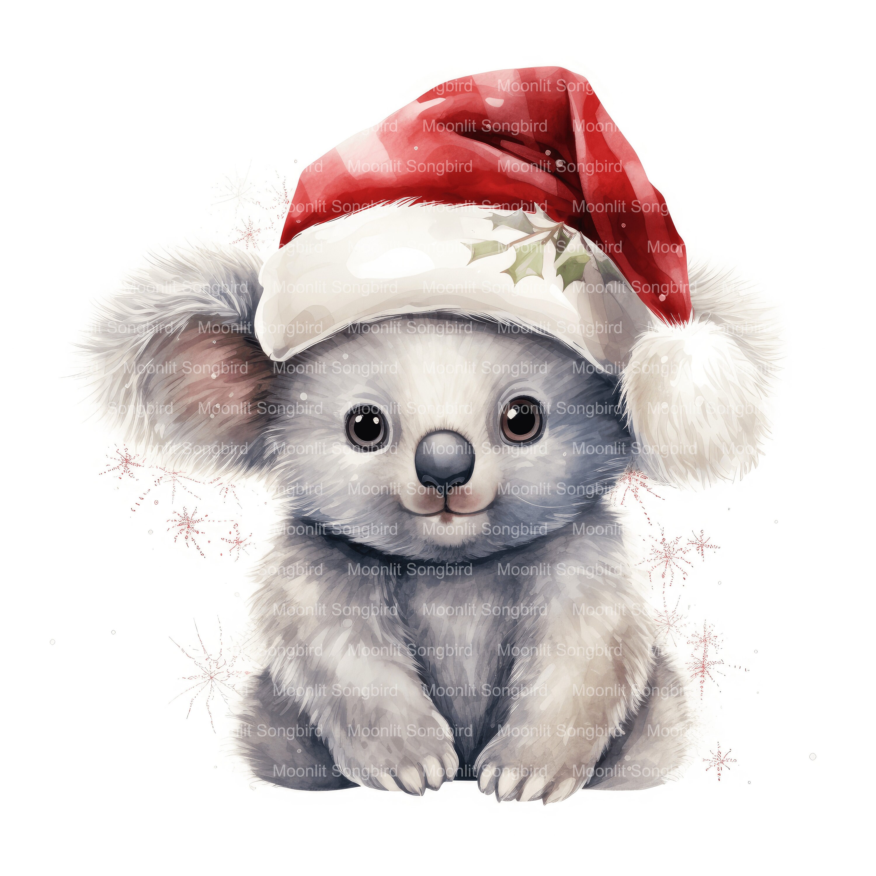 10 Christmas Koala Clipart, Digital Download, Printable Watercolor ...