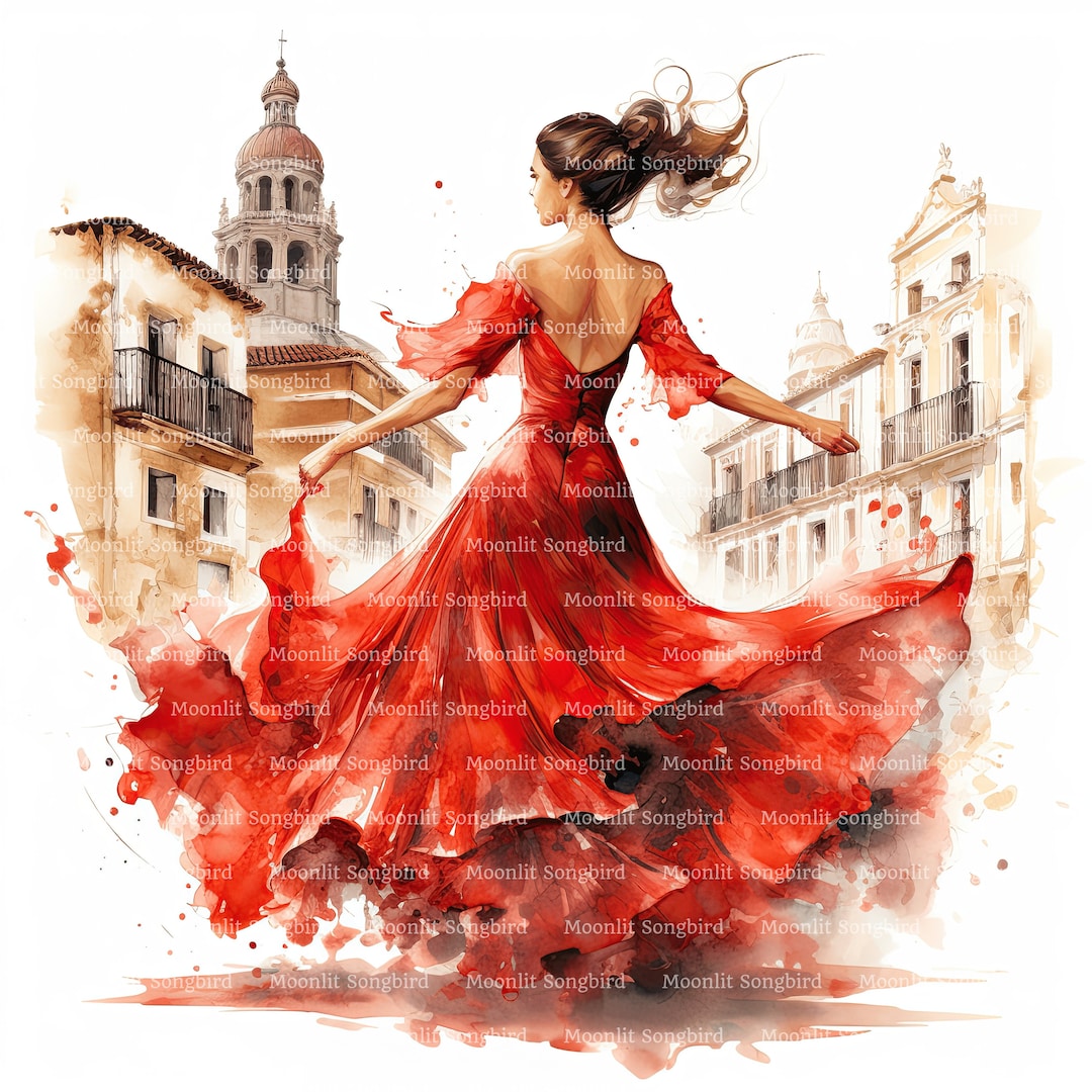 12 Spanish Flamenco Dancer in Andalusia Clipart, Digital Download ...