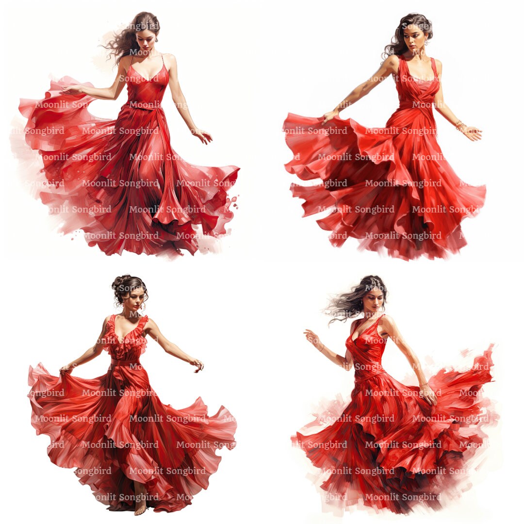 14 Spanish Flamenco Dancer Clipart, Digital Download, Printable ...