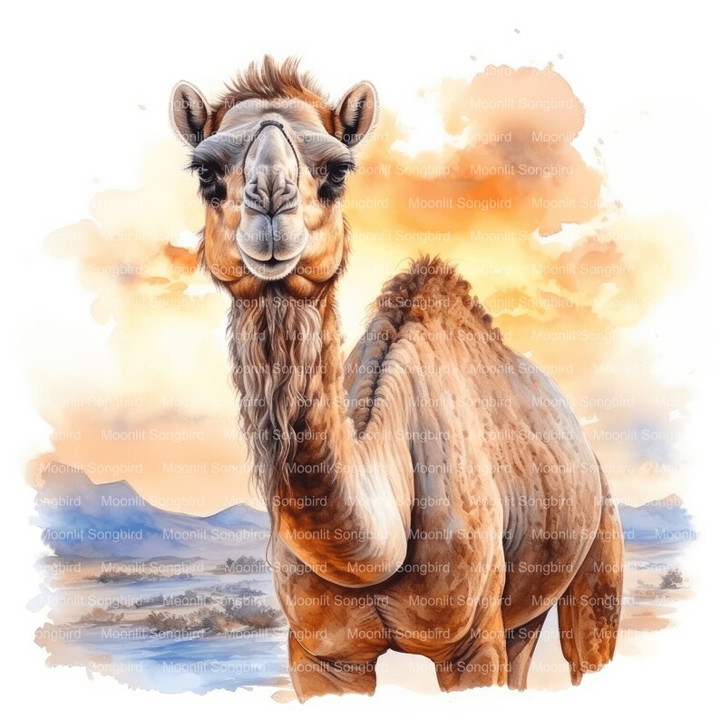 10 Kamel in der Wüste bei Sonnenuntergang Clipart, digitaler Download ...