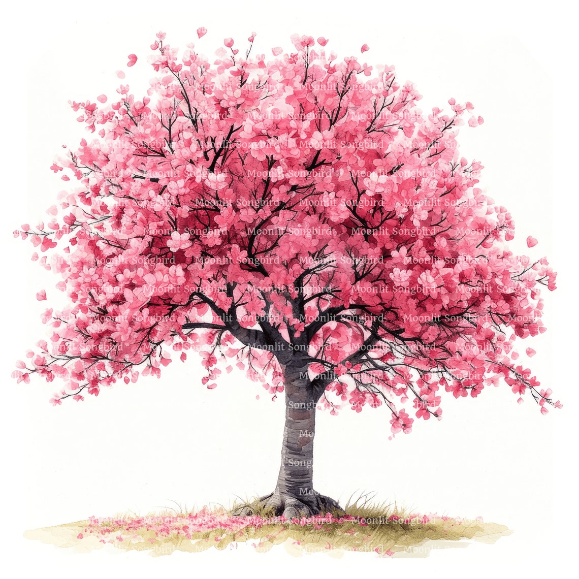 16 Cherry Blossom Tree Clipart, Digital Download, Printable Watercolor ...