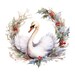 14 Christmas Swan Wreath Clipart, Digital Download, Cute Printable ...