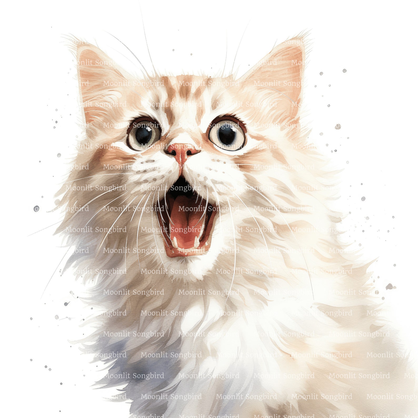 15 Surprised Cats Clipart, Digital Download, Printable Watercolor ...