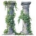 12 Greek Pillars With Vine Leaves Clipart, Digital Download, Printable ...