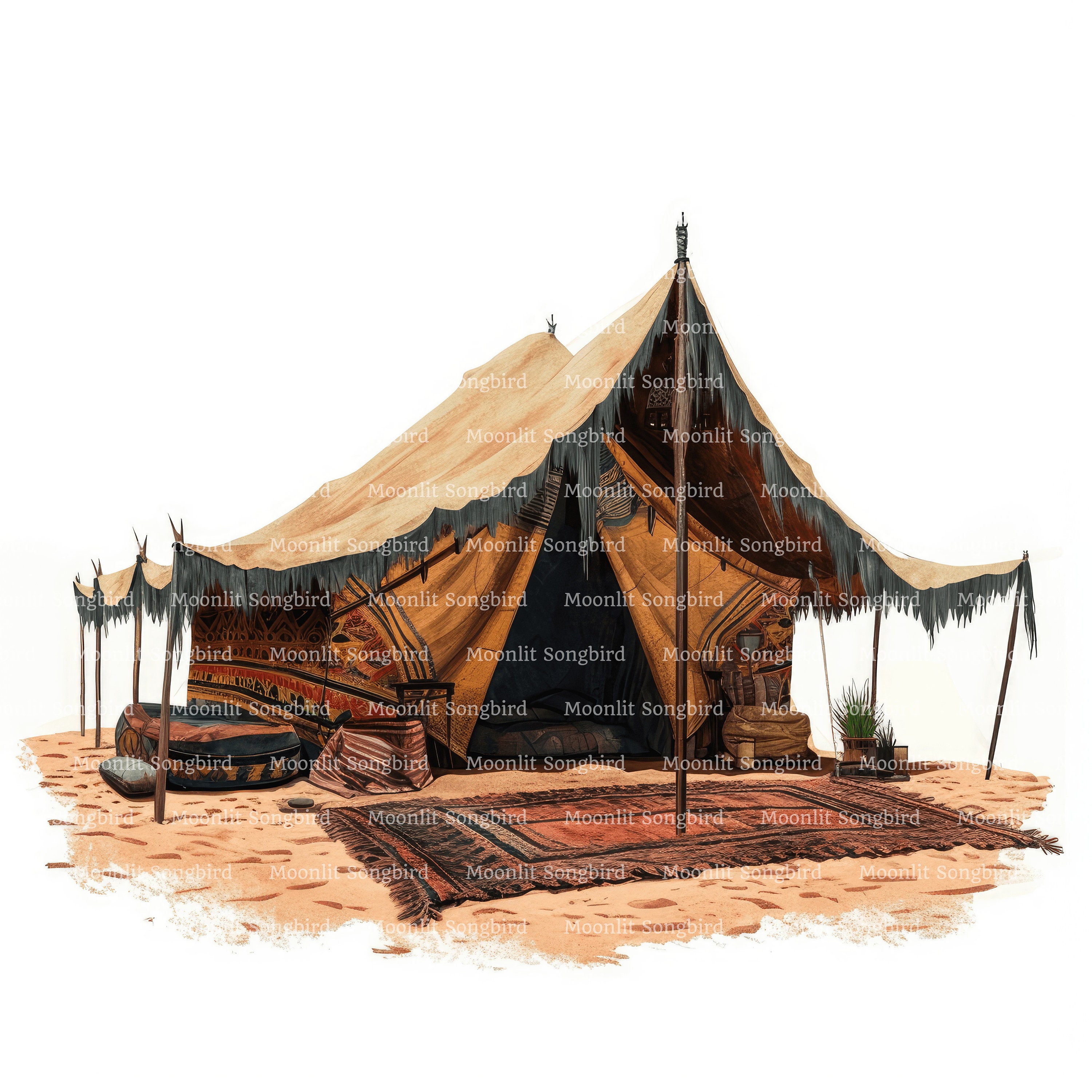 12 Bedouin Tents Clipart, Digital Download, Printable Watercolor ...