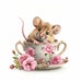 12 Mouse in Teacup Clipart, Digital Download, Printable Watercolor ...