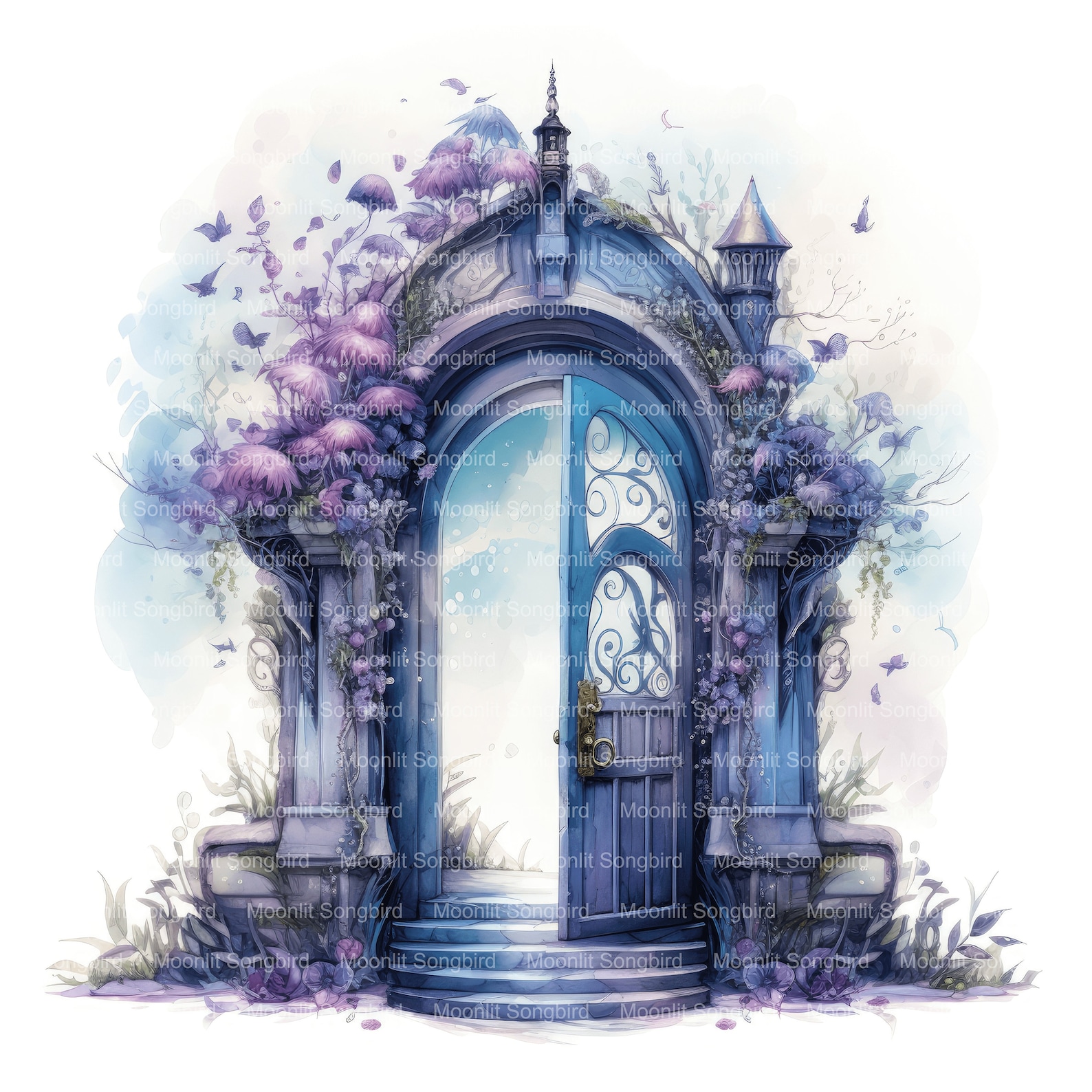 11 Magical Fairy Doors Clipart, Digital Download, Printable Watercolor ...