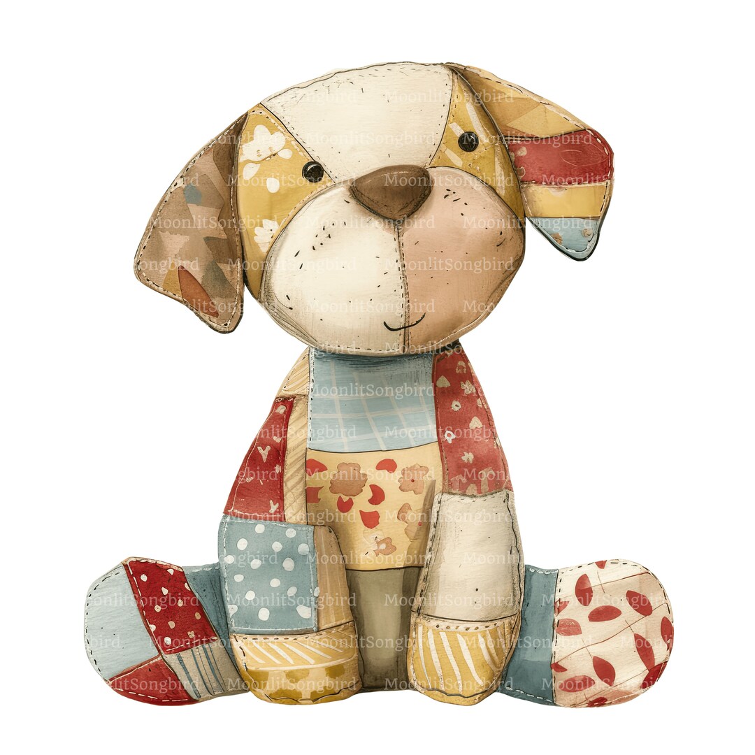 16 Patchwork Dog Clipart, Digital Download, Printable Watercolor ...