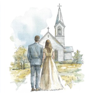 10 Christian Couple and Church Clipart, Digital Download, JPG ...