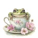 10 Frog in Teacup Clipart, Digital Download, Printable Watercolor ...