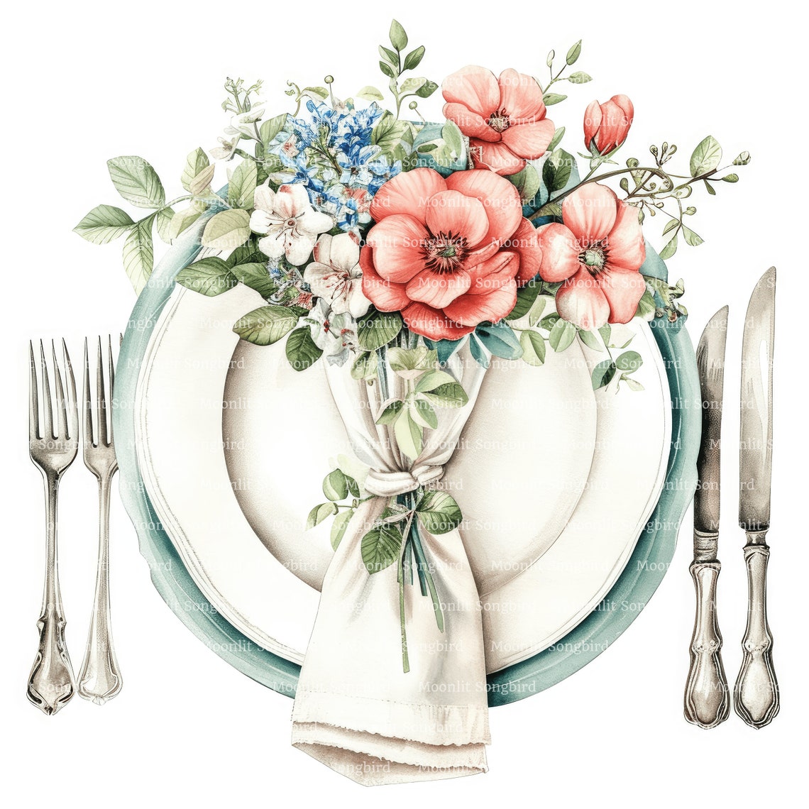 15 Wedding Table Settings Clipart, Digital Download, Printable ...